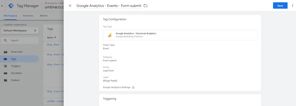 Tracking Umbraco Forms with Google Tag Manager