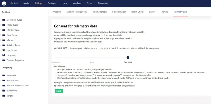 How Umbraco CMS is used - Telemetry Status February 2023
