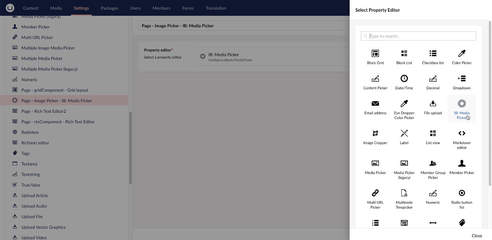 IntelligenceBank and Umbraco Package