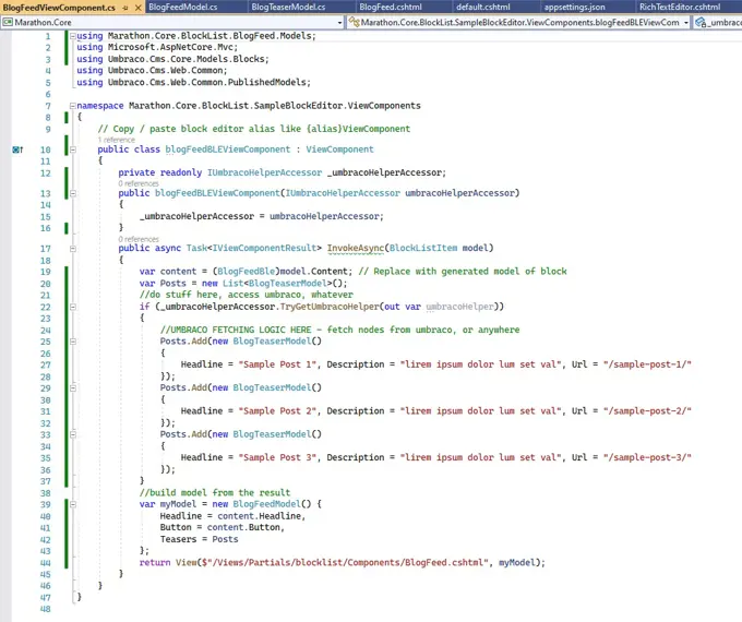 An MVC-modeled Umbraco Block List Editor