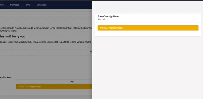 Integrating Umbraco CMS and Forms with ActiveCampaign