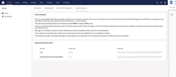 Integrating Umbraco with Zapier